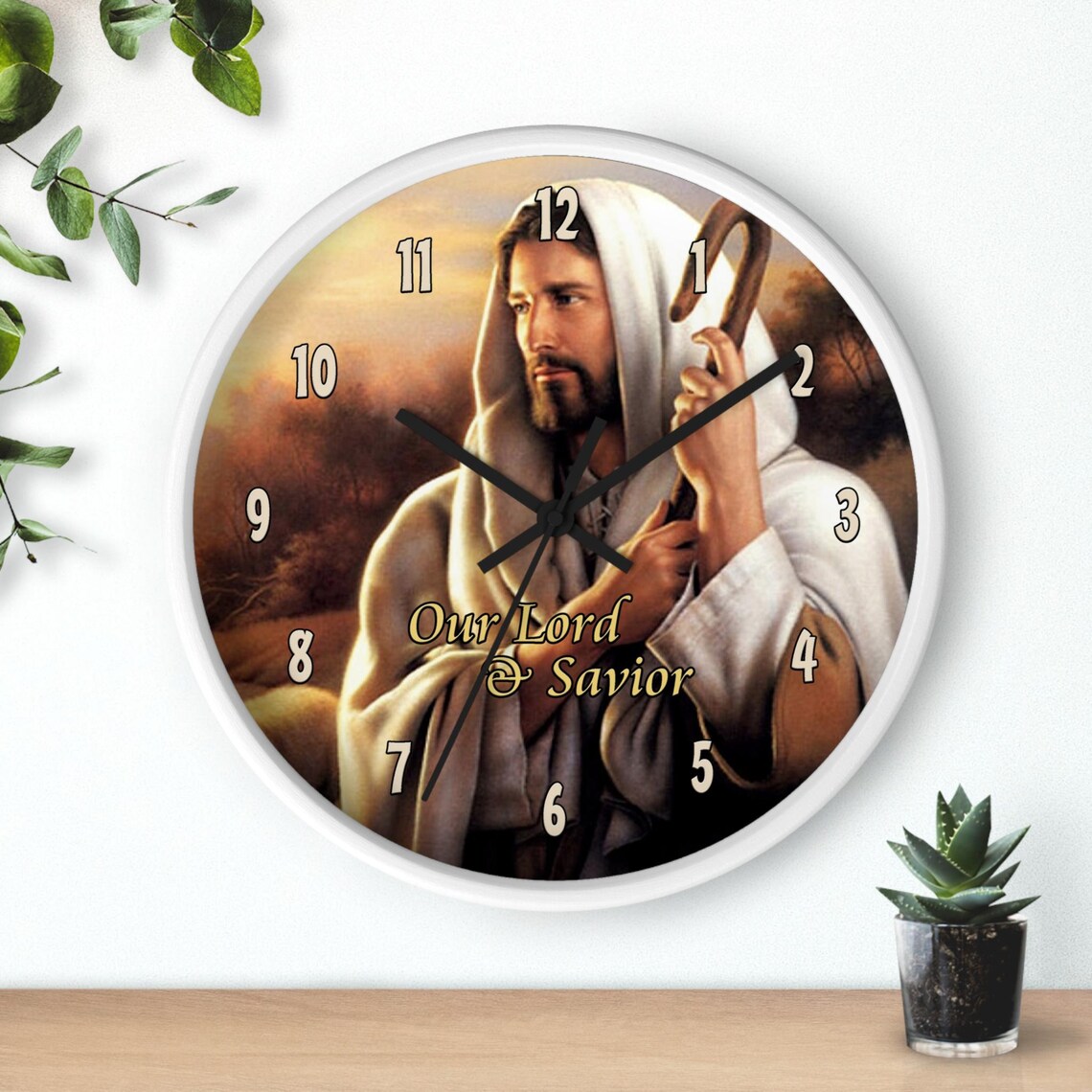 Jesus Christ Wooden Wall Clock #1 – Religious Christian Gift (10 Inch ...