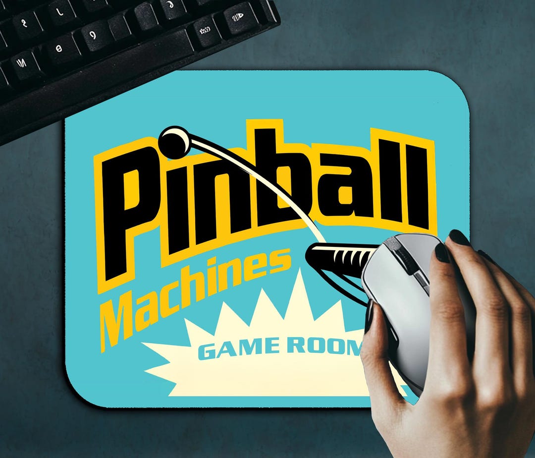 Pinball Mouse Pad #33, Game Room Sign Desk Mat, Play Pinball Here ...