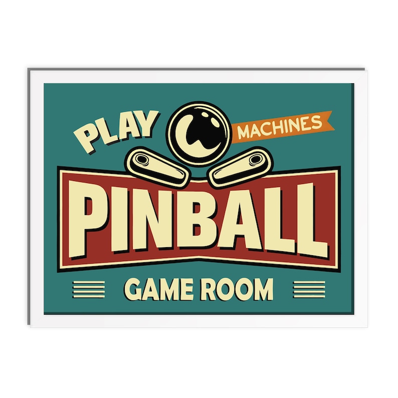 Pinball Machines Poster #17 - Vintage Retro Arcade Art | Game Room ...