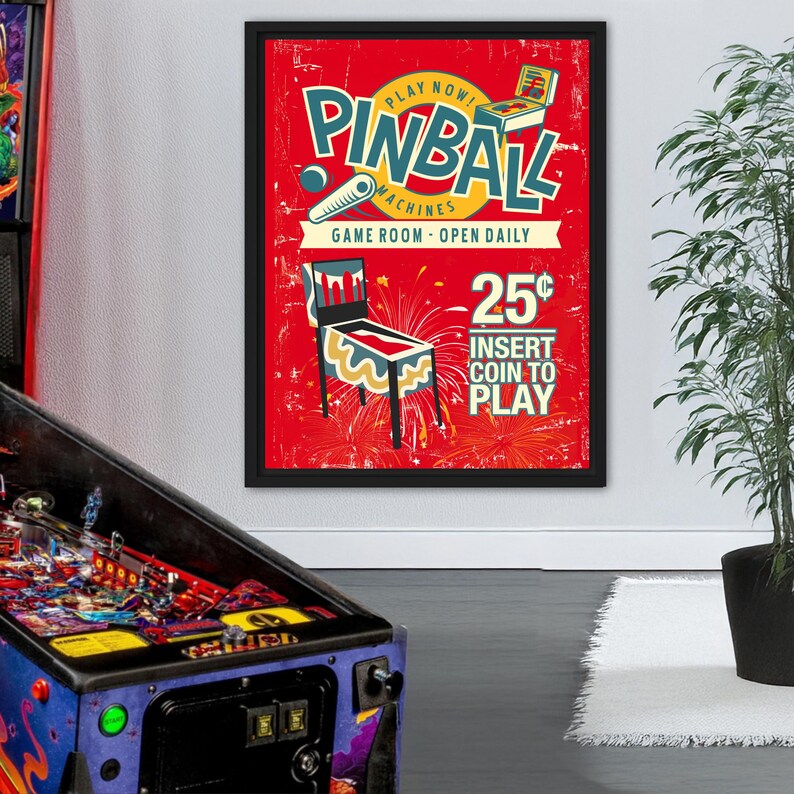 Pinball Machines Poster #15, Fine Art Print, Canvas, Framing Optional ...