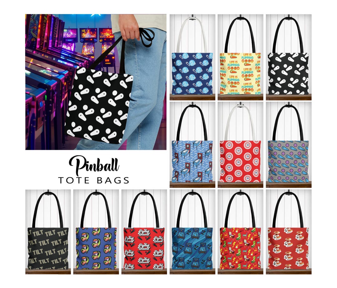 Pinball Tote Bag 1 Pinball Player Shoulder Bag, Gift for Pinball ...
