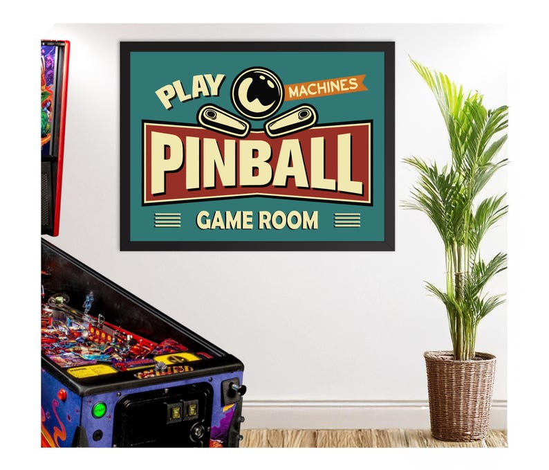 Pinball Machines Poster #17 - Vintage Retro Arcade Art | Game Room ...