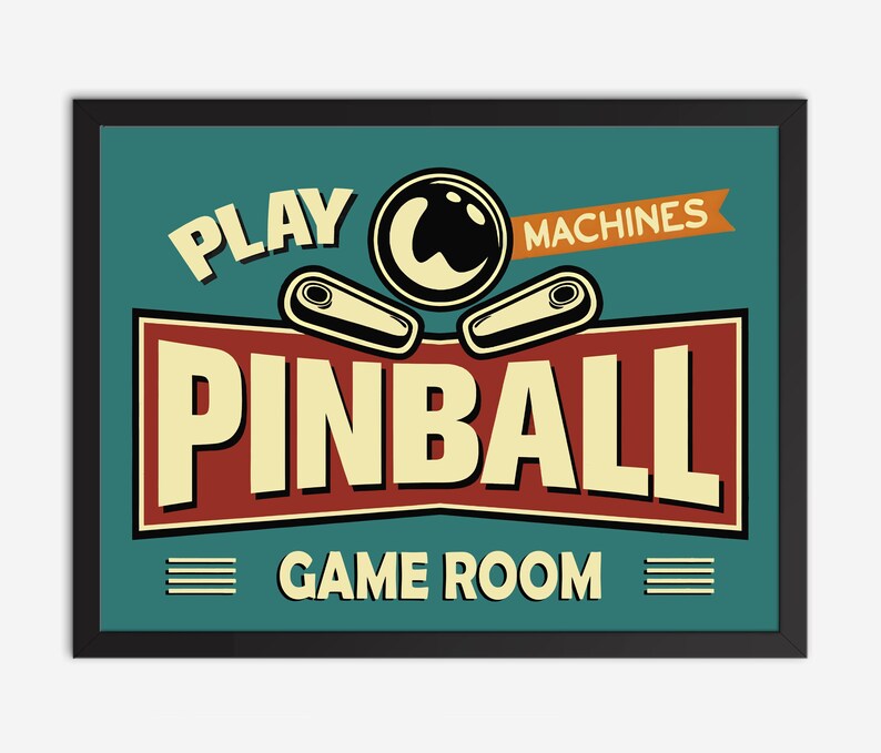 Pinball Machines Poster #17 - Vintage Retro Arcade Art | Game Room ...