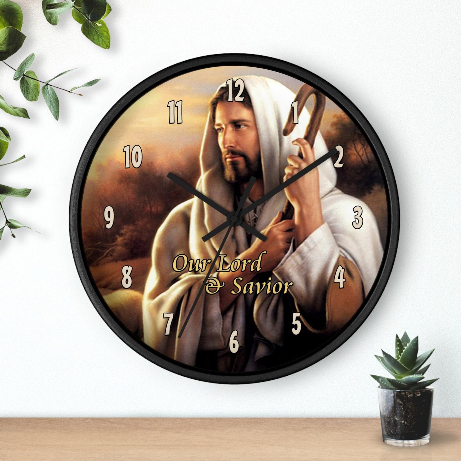 Jesus Christ Wooden Wall Clock #1 – Religious Christian Gift (10 Inch ...