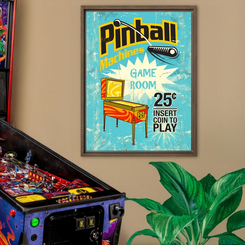 Pinball Machines Poster #11, Fine Art Print, Canvas, Framing Optional ...