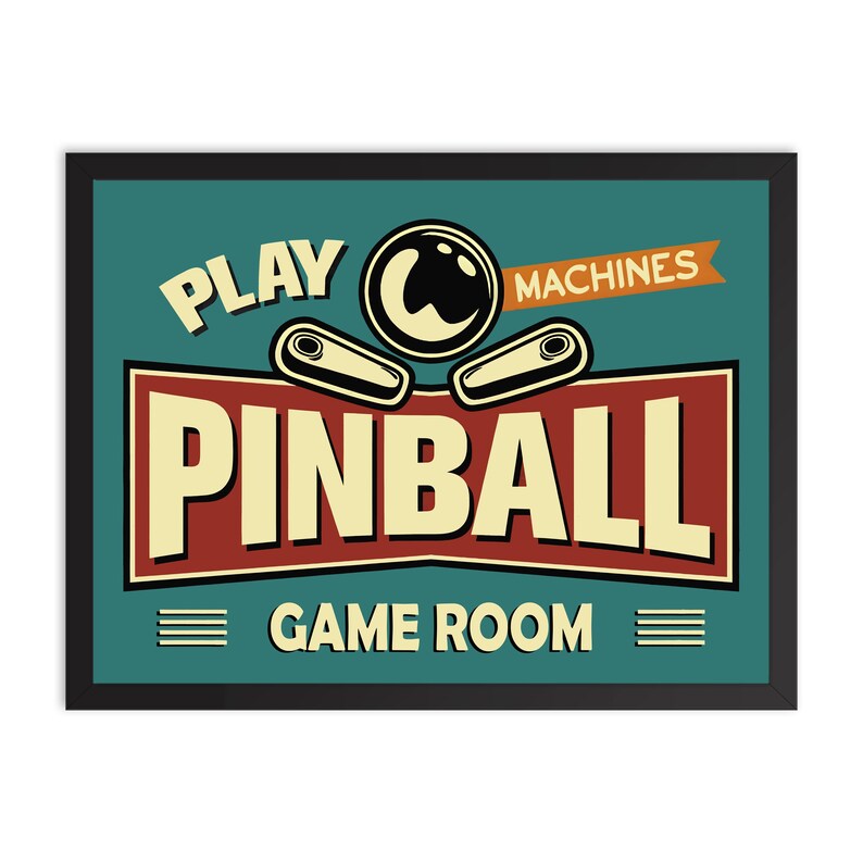 Pinball Machines Poster 17 Vintage Retro Arcade Art Game Room Decor ...