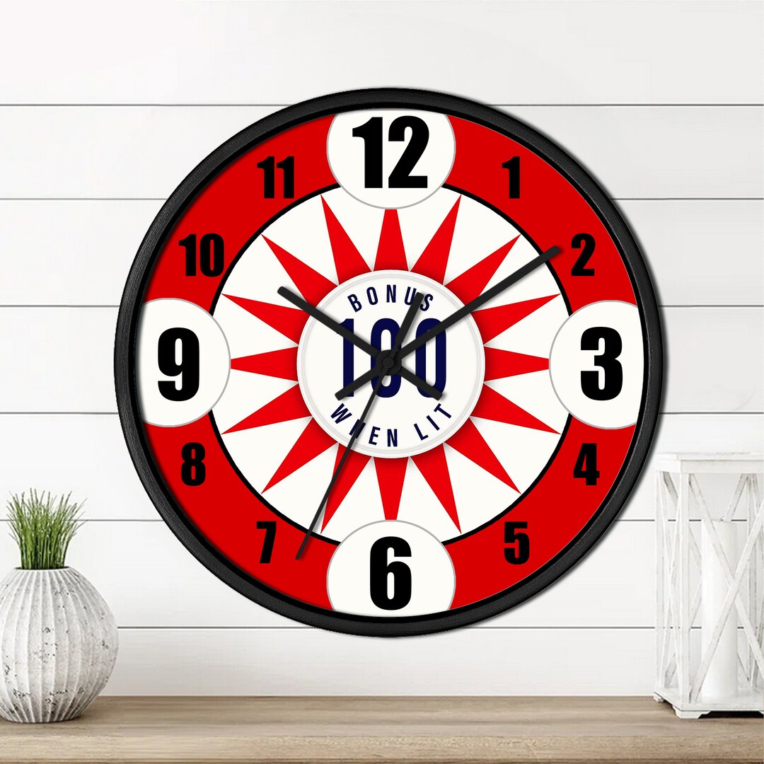 Pinball Wall Clock 1, 10 Wall Clock, Retro Arcade Game Room Decor ...