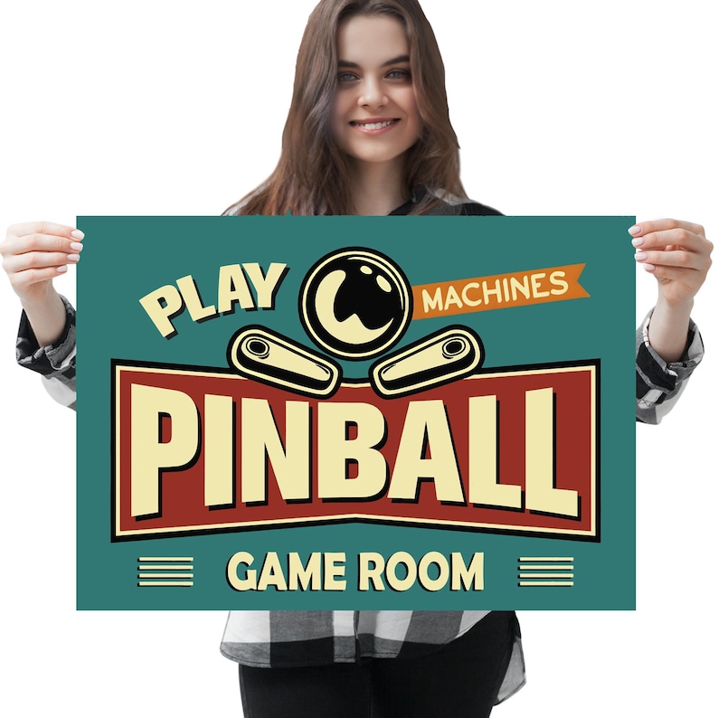 Pinball Machines Poster #17 - Vintage Retro Arcade Art | Game Room ...