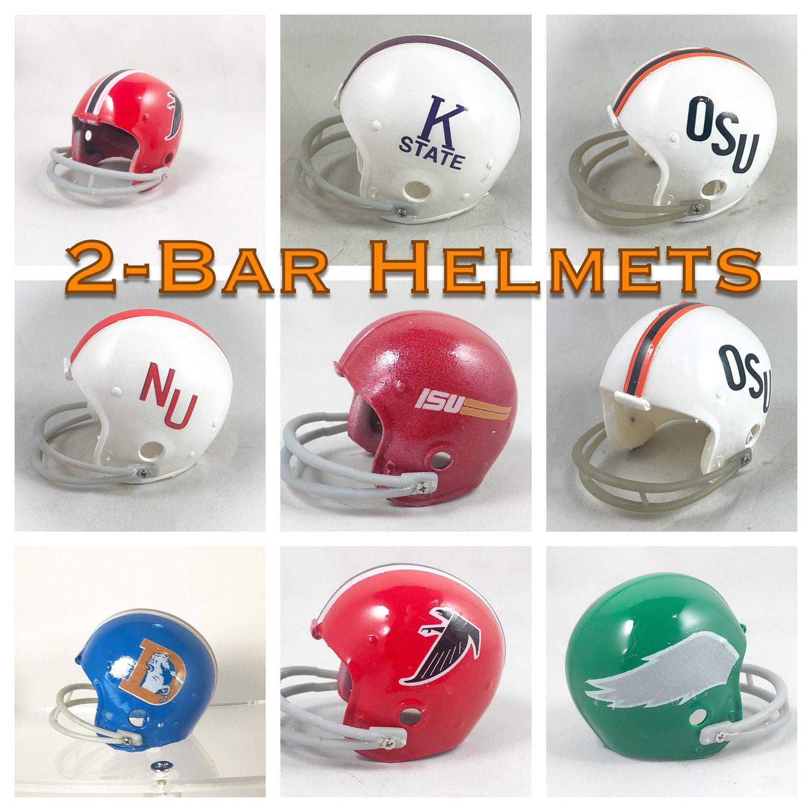 Premium Custom 2-bar Pocket Pro Football Helmet (1 Helmet) - Etsy