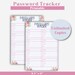 Password Tracker | Instant Download | Pink Floral Log | Journal - Etsy
