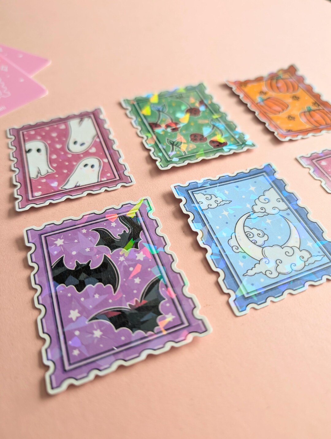 Ghost Office - Cute Spooky Postage Stamp Sticker Set | Ghost, Bat ...
