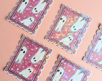 Holographic Moon and Stars Stamp Sticker – Spooky Cute Pastel Goth ...