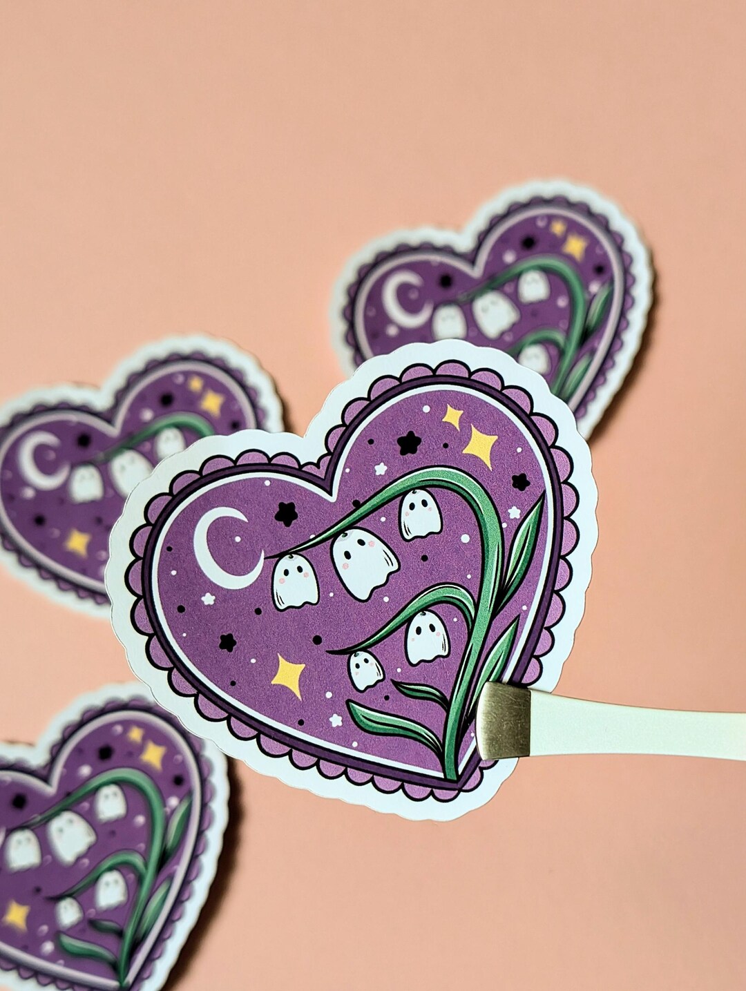 Heart Ghost Flower Sticker | Pastel Goth Witchcraft Decor - Etsy