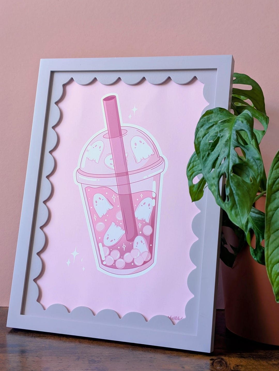 Pastel Ghost Bubble Tea Art Print | Spooky Cute Kawaii Boba | Pastel ...