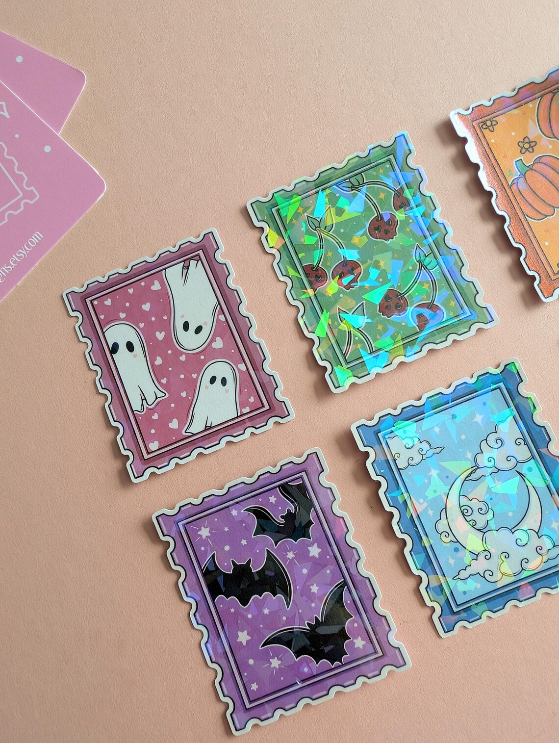 Ghost Office - Cute Spooky Postage Stamp Sticker Set | Ghost, Bat ...
