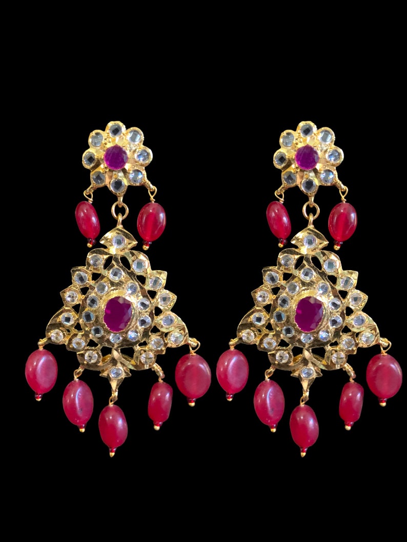 NS283 Aaina Hyderabadi Jadau Necklace Set With Earrings in - Etsy