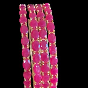B59 Indian Cz Ruby Bangles Set of 4 , Indian Gold Plated Jewellery - Etsy