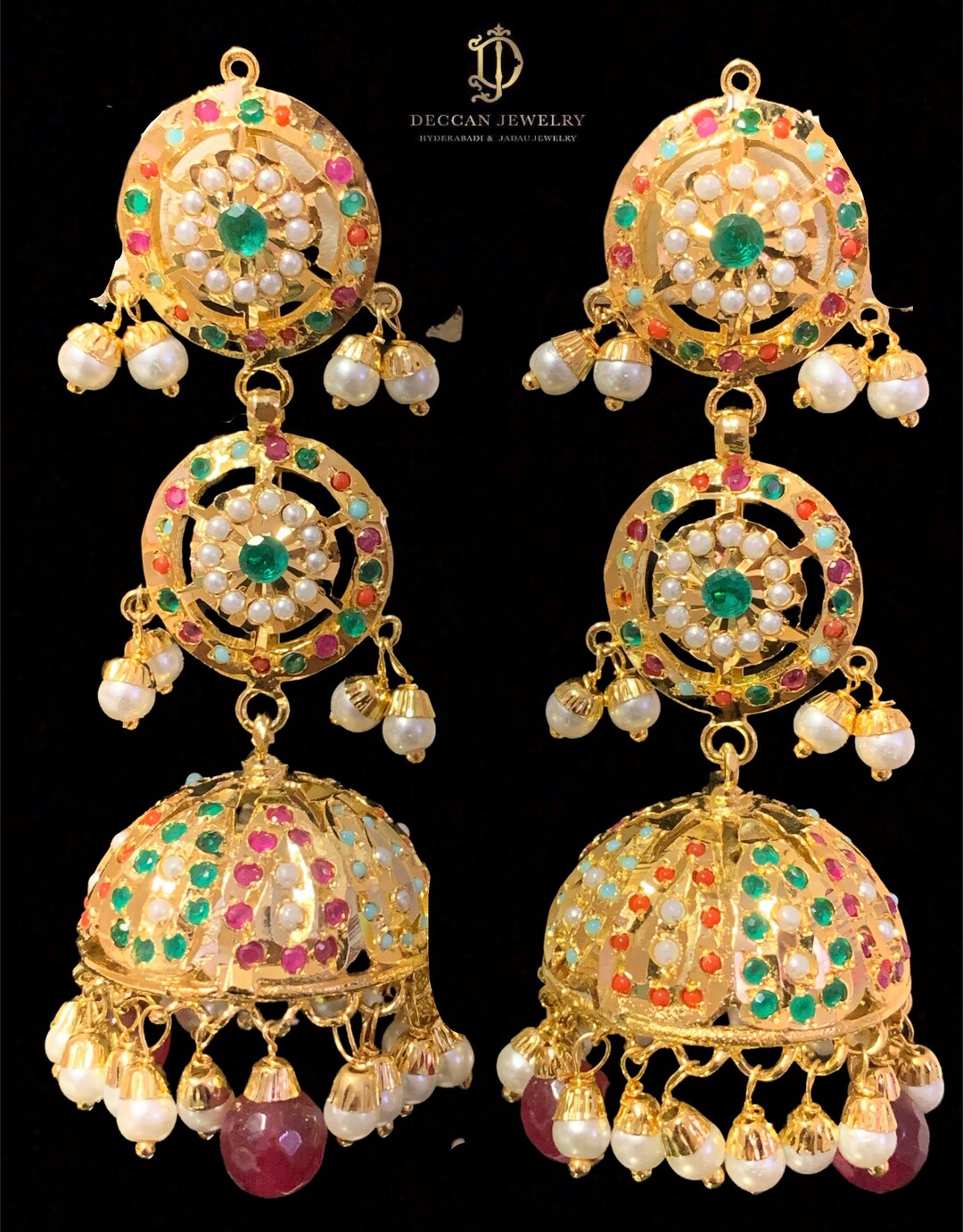 DER362 Hira Punjabi Jadau Jhumka , Indian Jewellery - Etsy