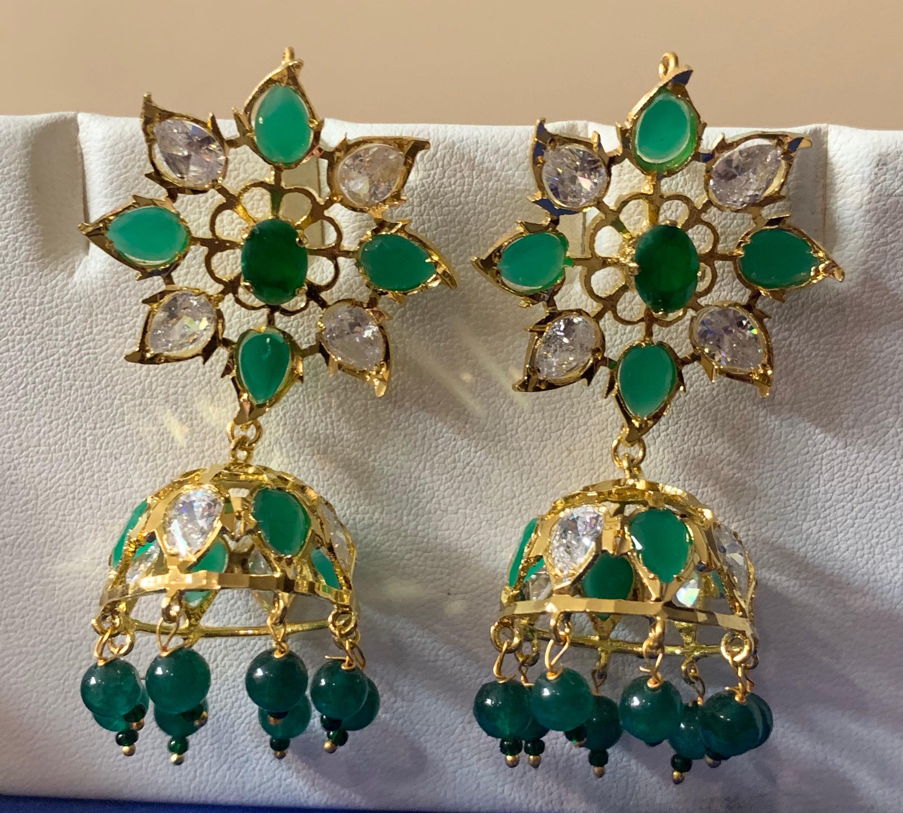 Evelyn Hyderabadi Karanphool Jhumka in Semi Precious Ruby | Etsy