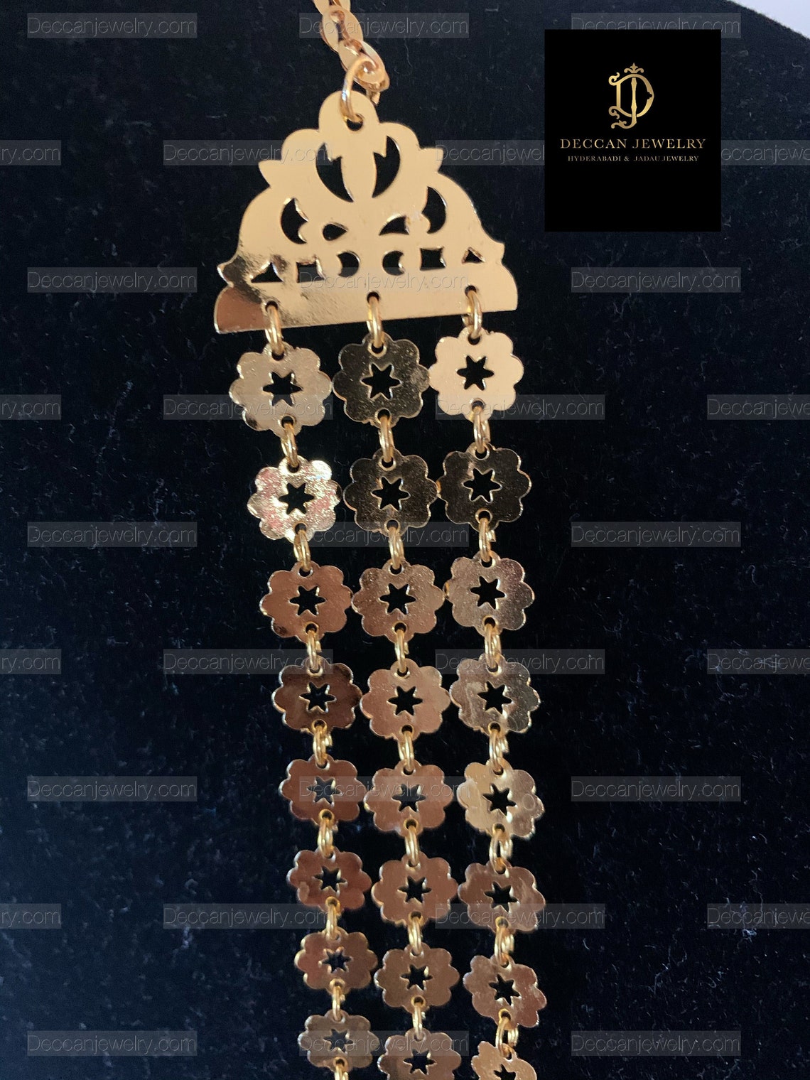 NS170 Chandan Haar - Hyderabadi Jewelry - Indian Long Mala - Gold ...