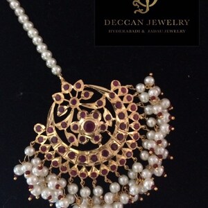 Viya Hyderabadi Bridal Choker Set in Pearl and Rubies , Indian ...