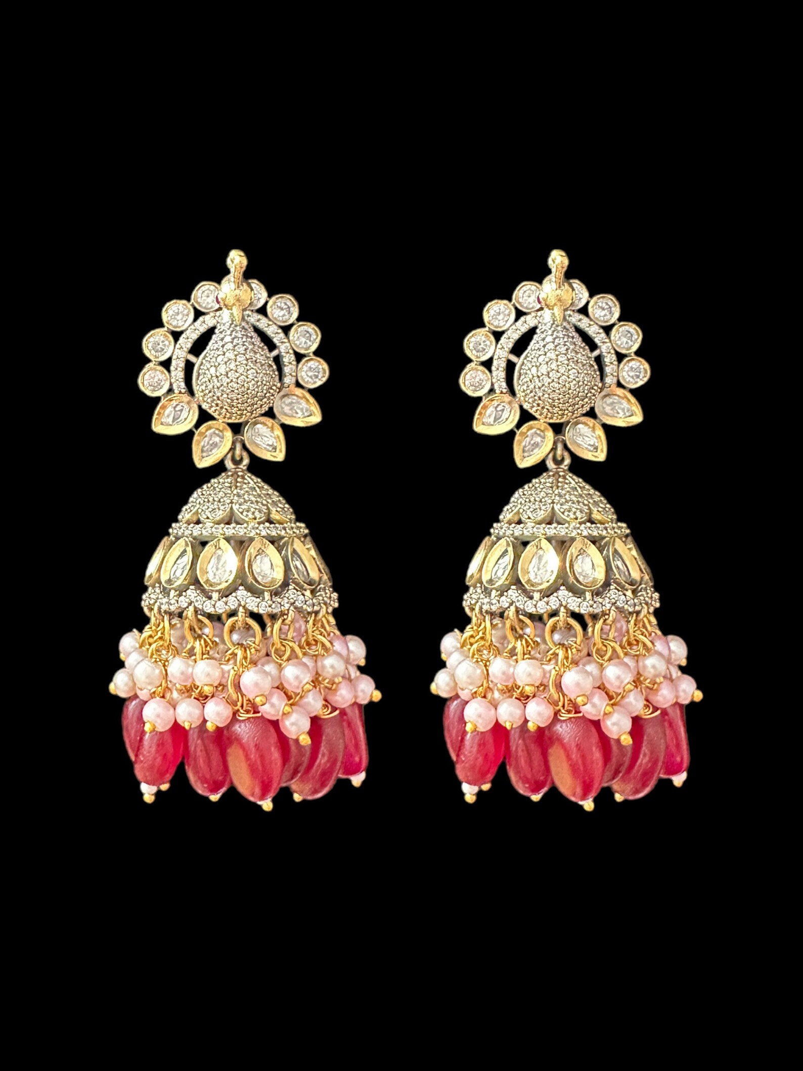 Mor High Quality Polki Jhumka With Gold Plating , Indian JEWELLERY ...