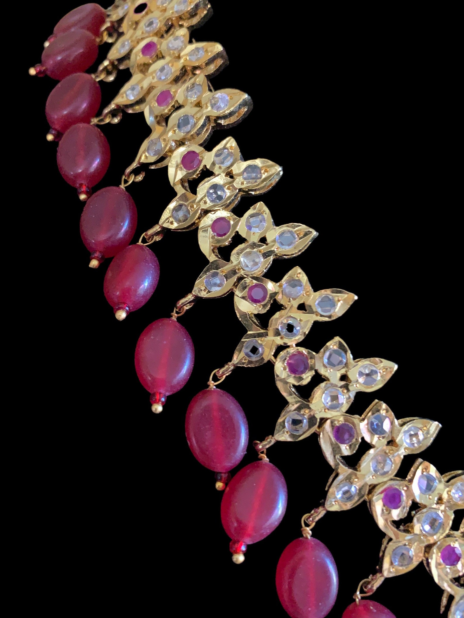 NS283 Aaina Hyderabadi Jadau Necklace Set With Earrings in - Etsy