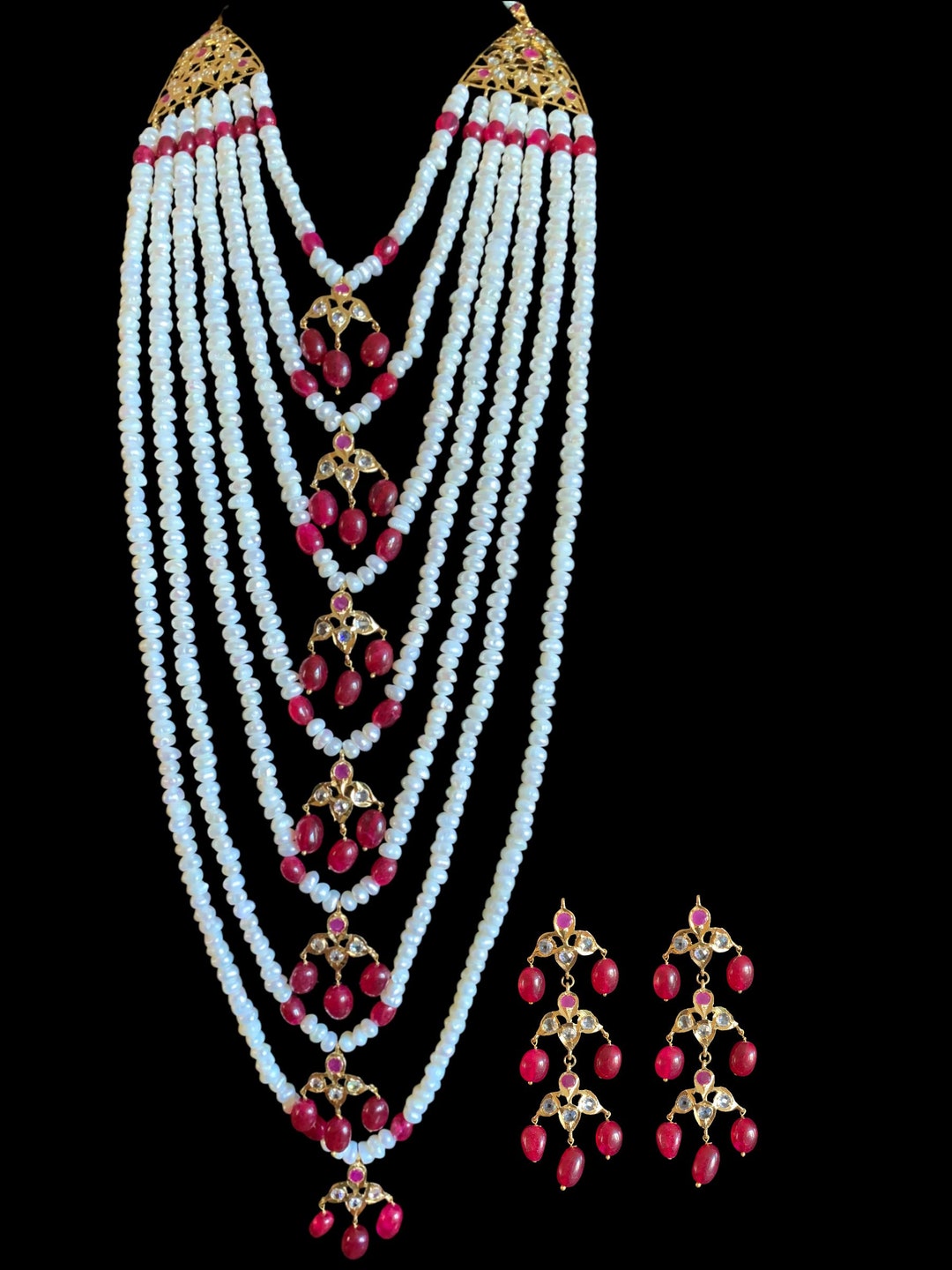 SAT66 Insia Hyderabadi Satlada in Fresh Water Pearls and Rubies ...