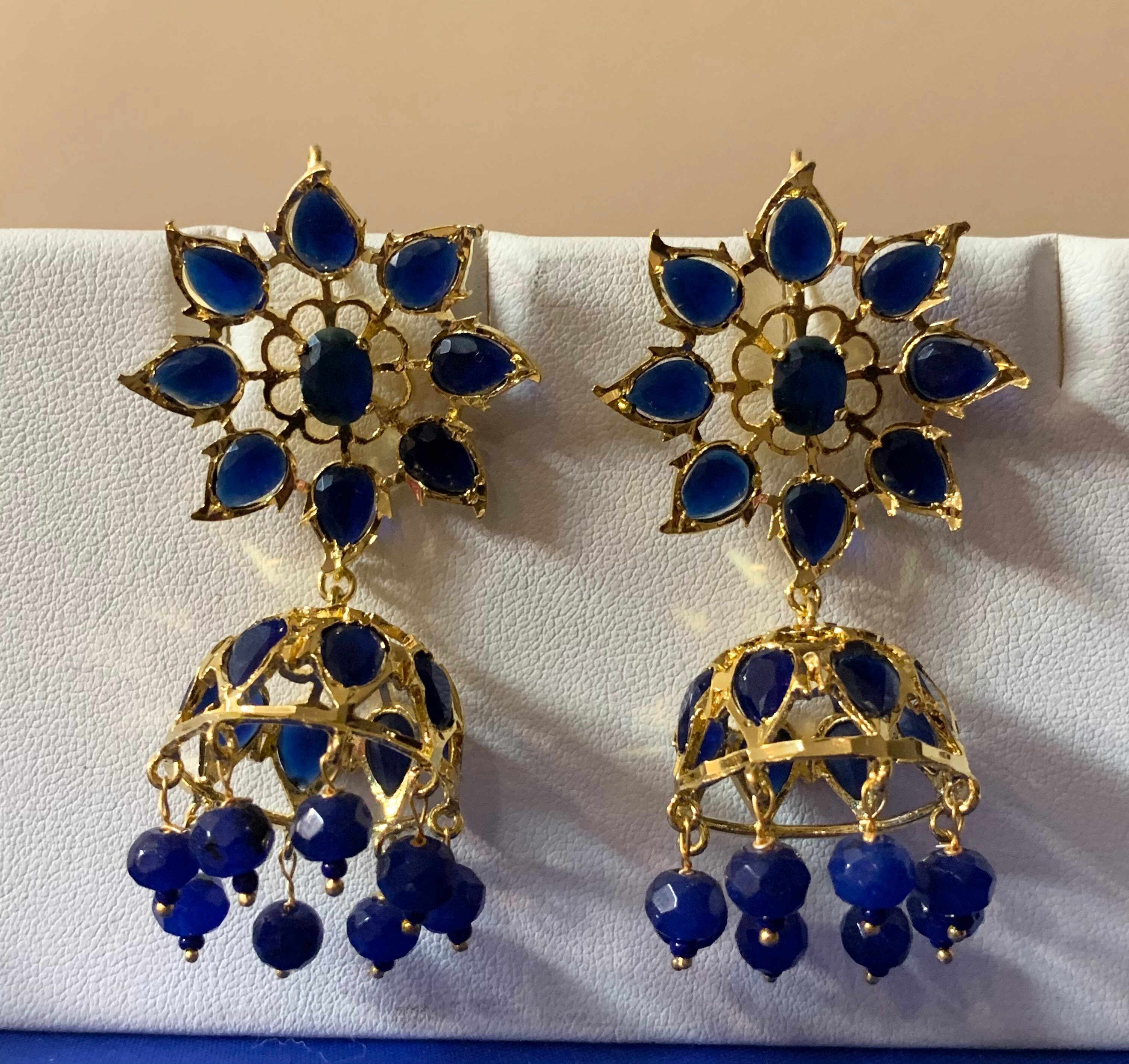 Evelyn Hyderabadi Karanphool Jhumka in Semi Precious Ruby | Etsy