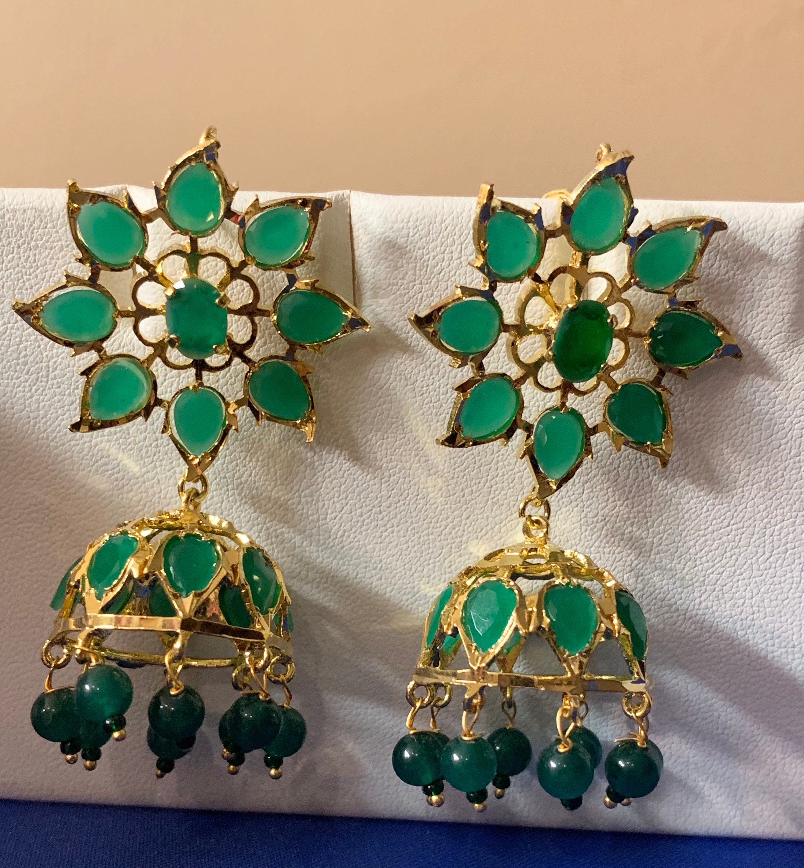 Evelyn Hyderabadi Karanphool Jhumka in Semi Precious Ruby | Etsy