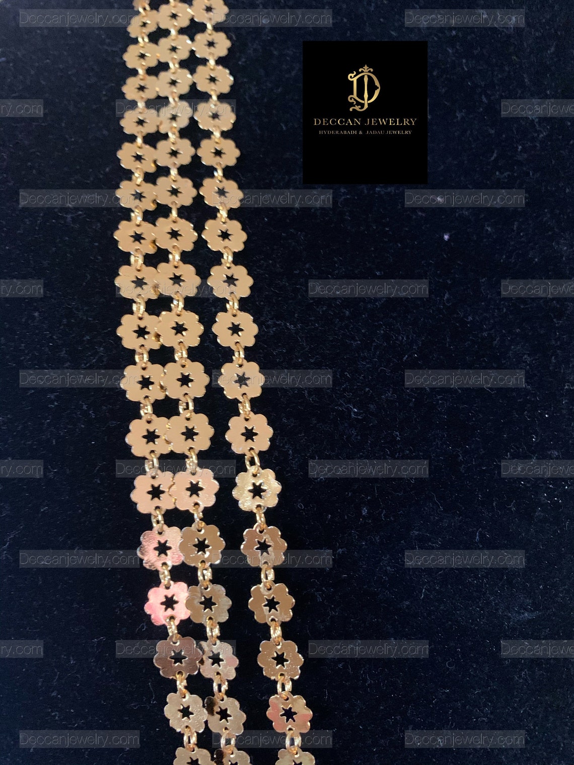 NS170 Chandan Haar - Hyderabadi Jewelry - Indian Long Mala - Gold ...