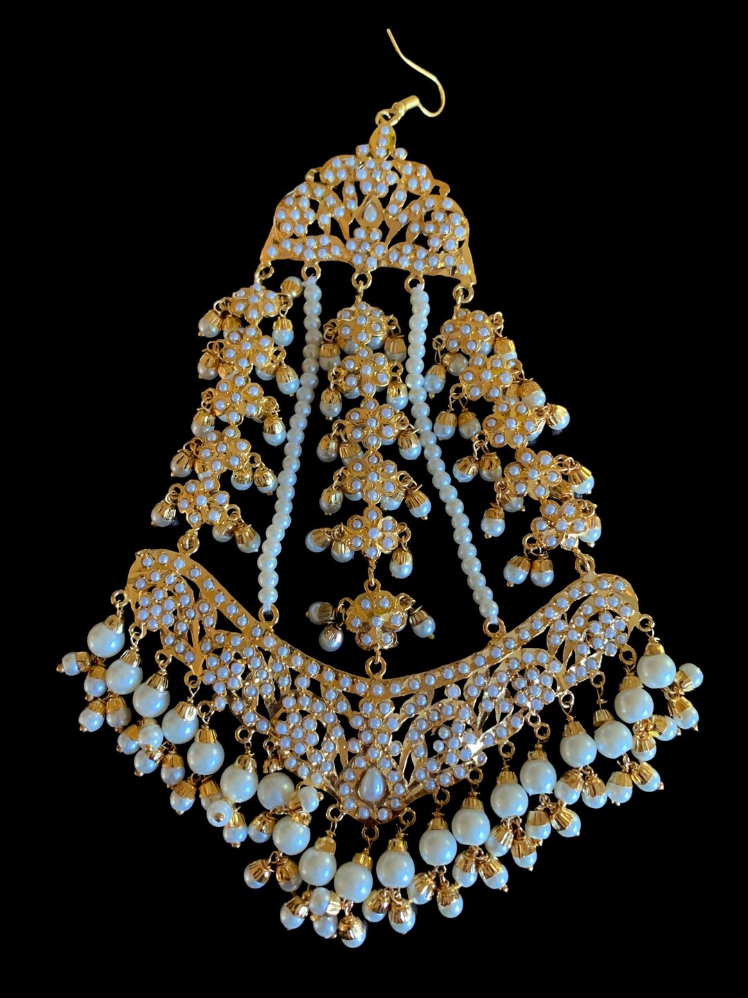 DJHR40 Punjabi Jadau Jhoomar in Pearls , Indian JEWELLERY - Etsy