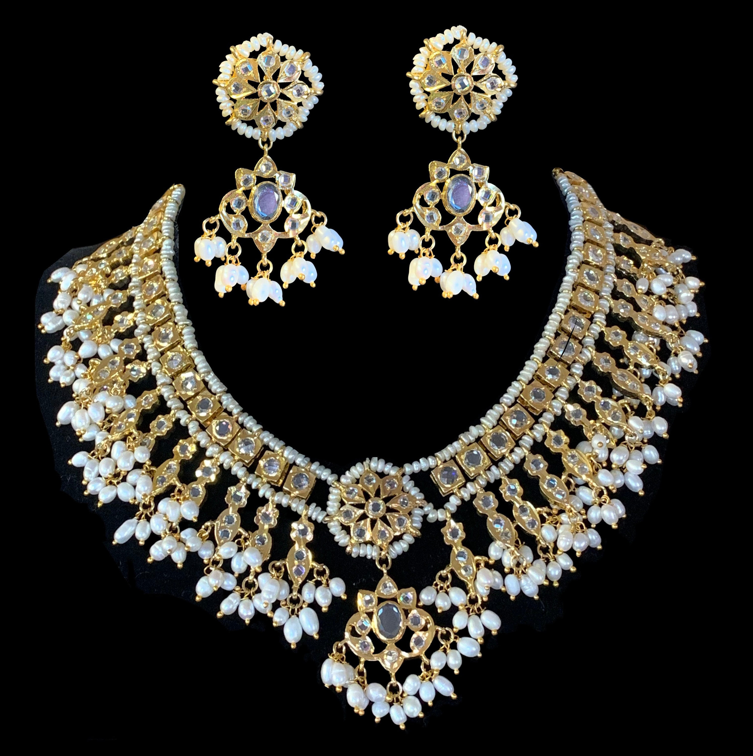 NS222 Hyderabadi Champakali Set in Fresh Water Pearls Indian - Etsy