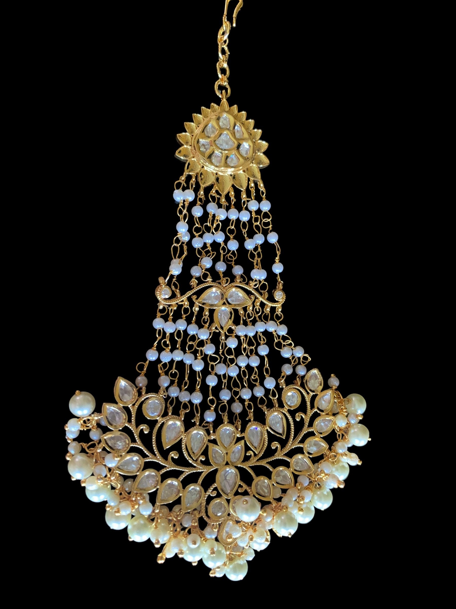 DJHR26 Polki Gold Plated Jhoomar in Pearls , Indian Jewellery - Etsy