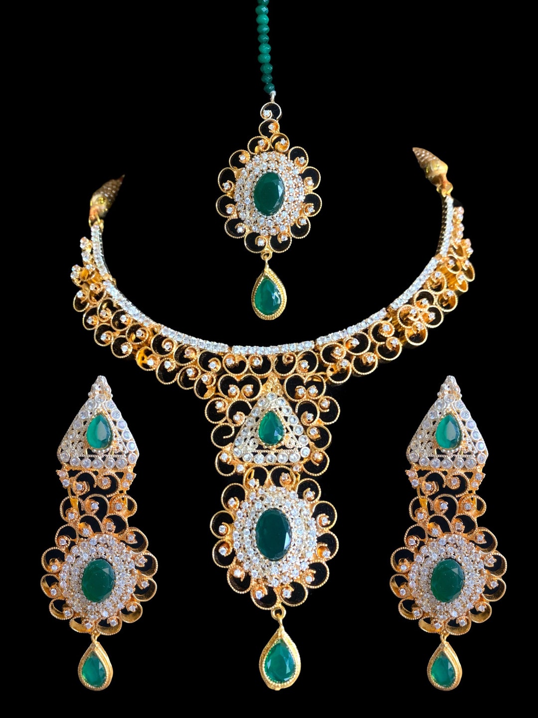 BR79 Sidra Necklace Set With Zircons and Gold Plating , Indian ...
