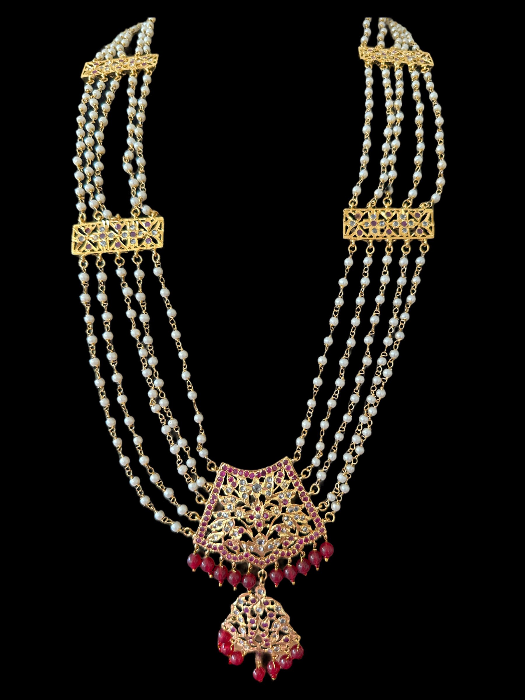 Aabha Ruby Chandan Haar / Hyderabadi Rani Haar With a Twist of Pearls ...