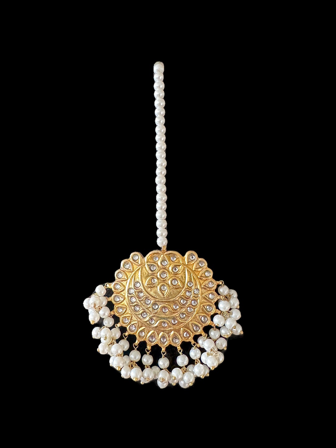 DJTK194 Kundan Tika in Gold Plating With Shell Pearls , Indian ...