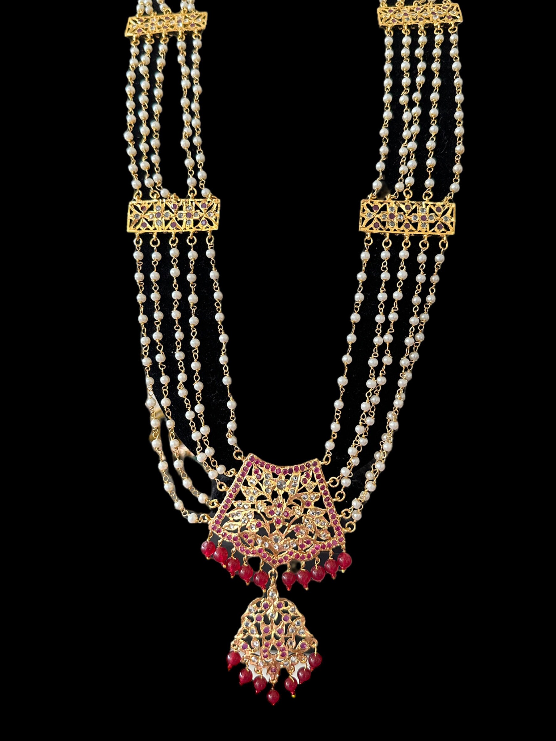 Aabha Ruby Chandan Haar / Hyderabadi Rani Haar With a Twist of Pearls ...