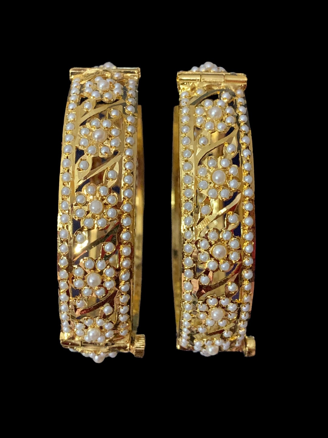 B25 Punjabi Jadau Bangles in Pearls , Punjabi Jewellery , Indian ...