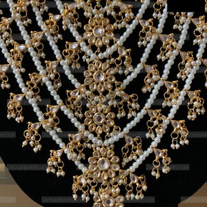 Ansa Jadau Kundan Satlada in Pearls , 7 Layered Bridal Necklace ...