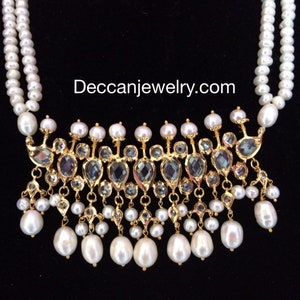 Hyderabadi / Nizmai Tirmani With Chandbali in Natural Pearls , Indian ...