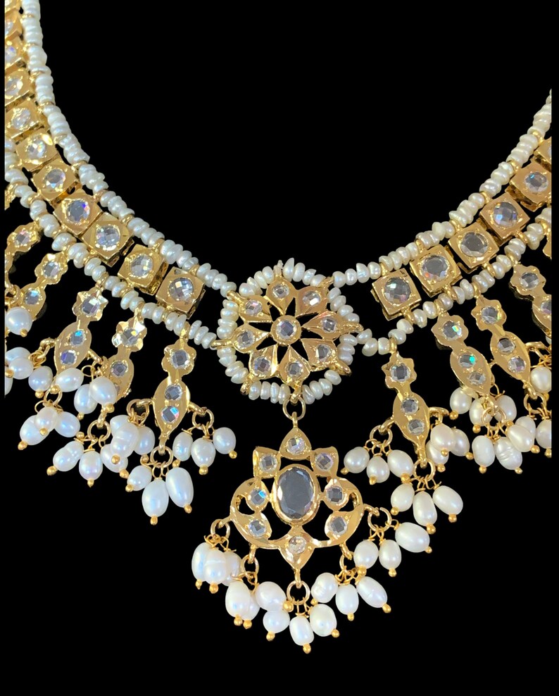 NS222 Hyderabadi Champakali Set in Fresh Water Pearls Indian - Etsy