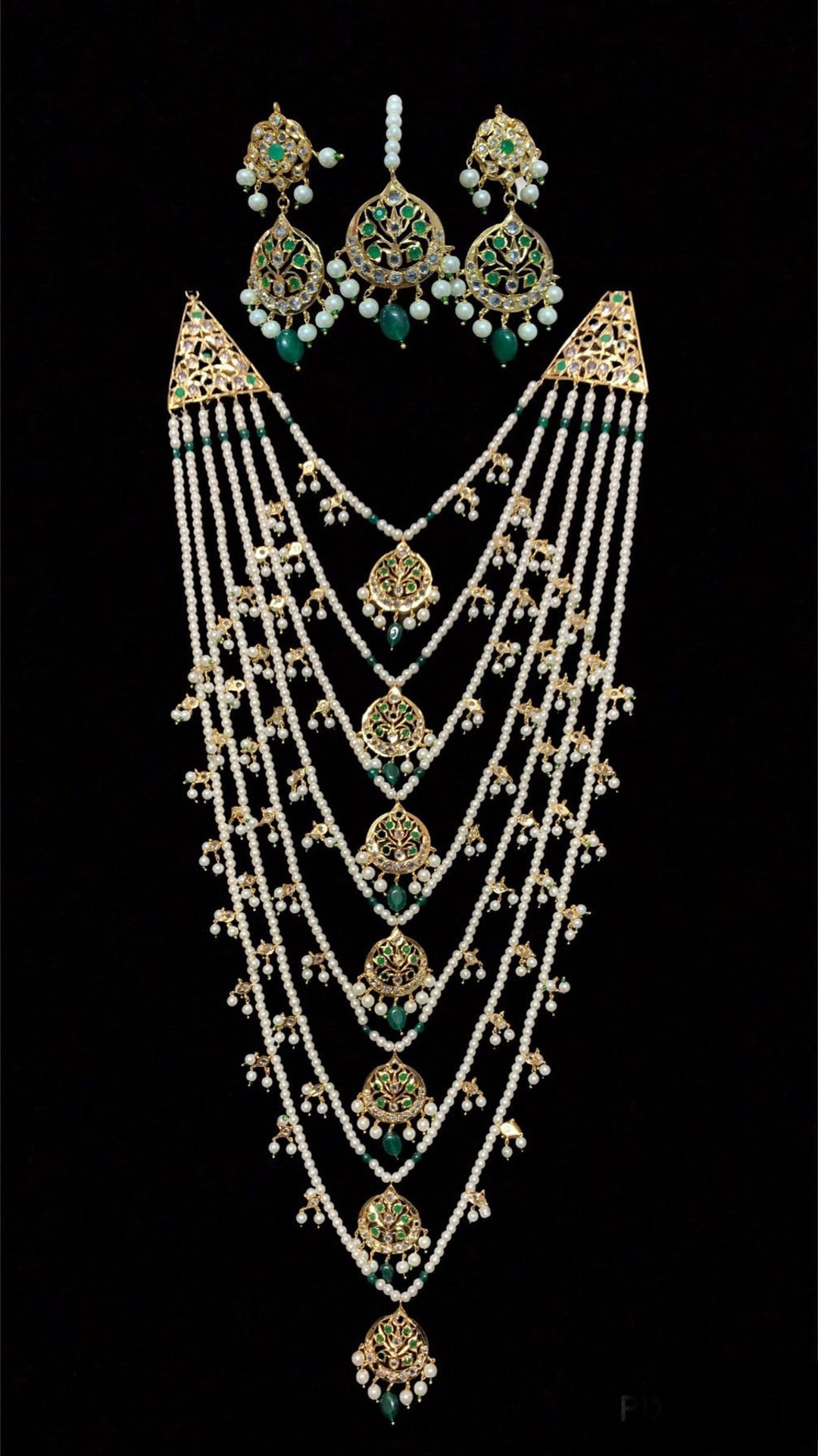 SAT19 Asmara Hyderabadi Bridal Satlada in Green , Indian Jewellery ...