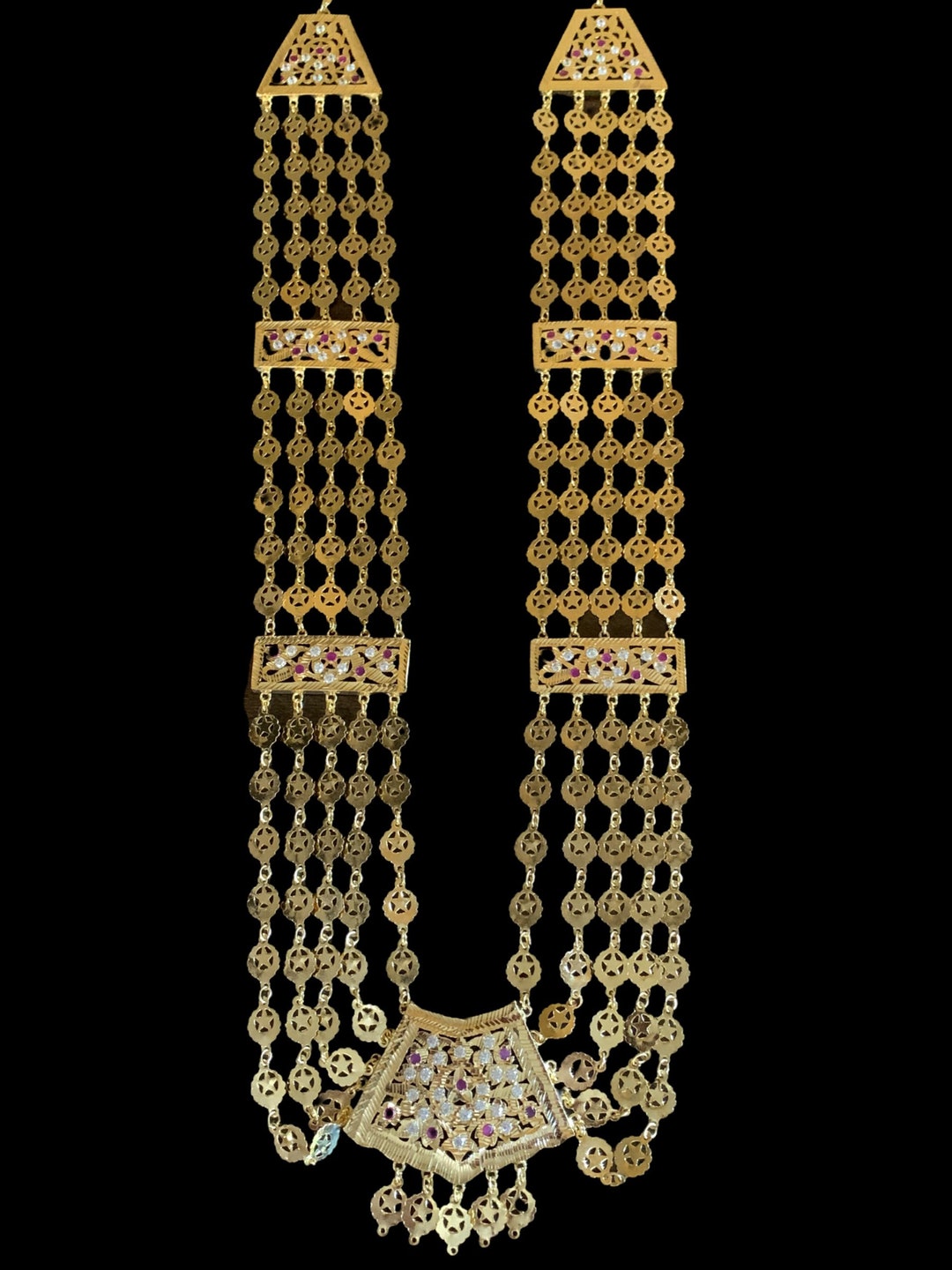 LN96 Nigar Hyderabadi Jadau Rani Haar , Chandan Haar , Indian Jewellery ...