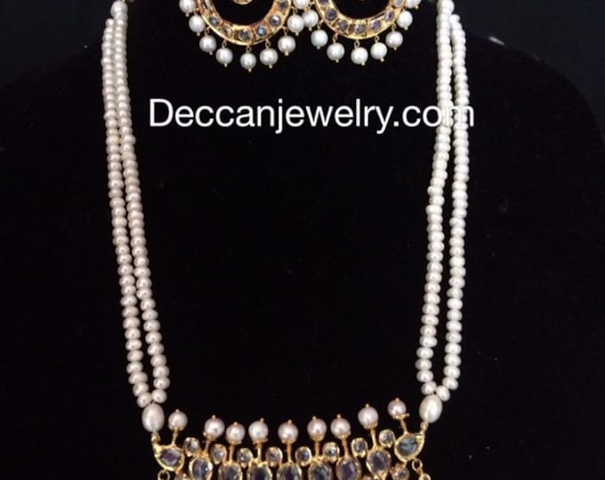 Hyderabadi / Nizmai Tirmani With Chandbali in Natural Pearls , Indian ...