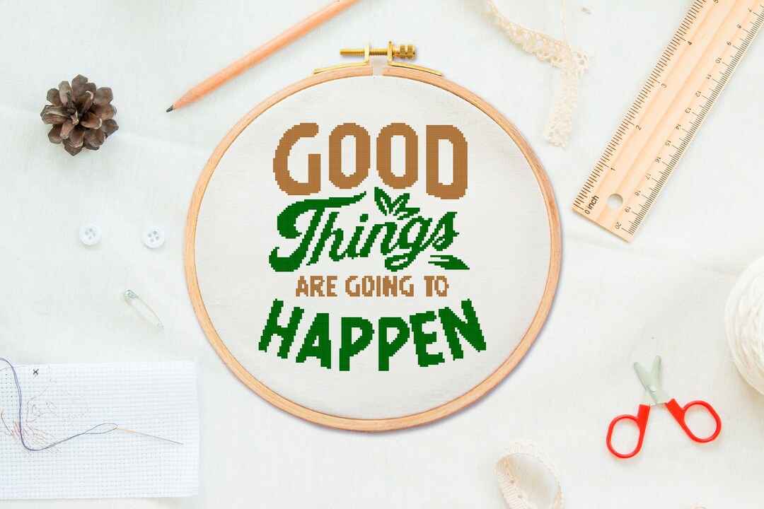 Inspirational Quote Cross Stitch Pattern, Positive Embroidery Chart ...