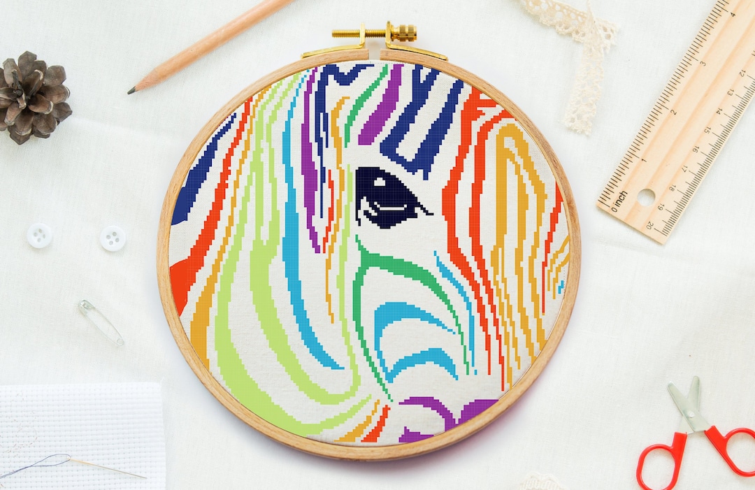 Zebra Cross Stitch Pattern, Animal Cross Stitch, Abstract, Modern ...