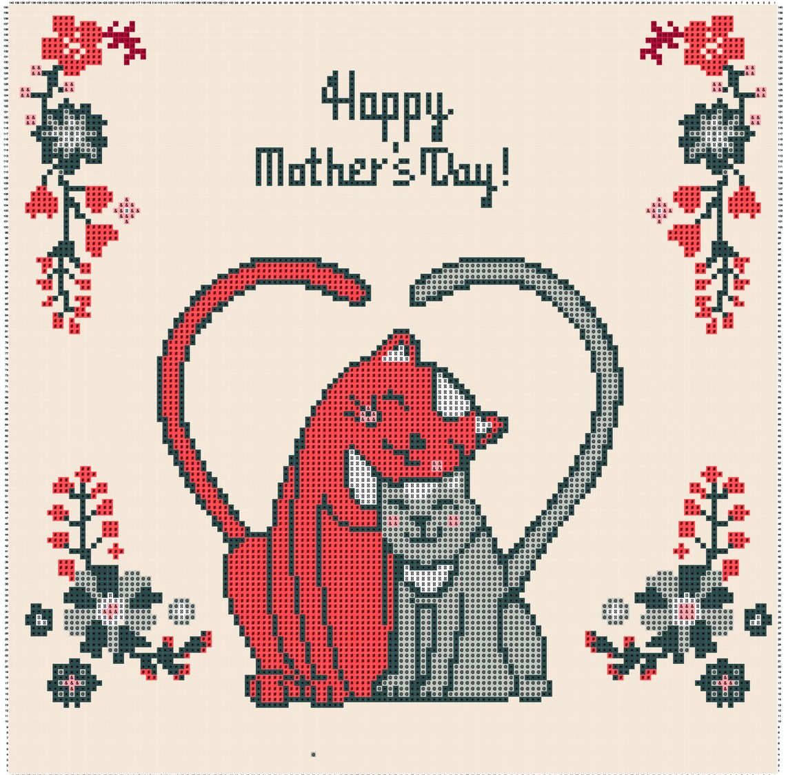 Mother Cross Stitch Mom Cross Stitch Pattern Heart Xstitch | Etsy