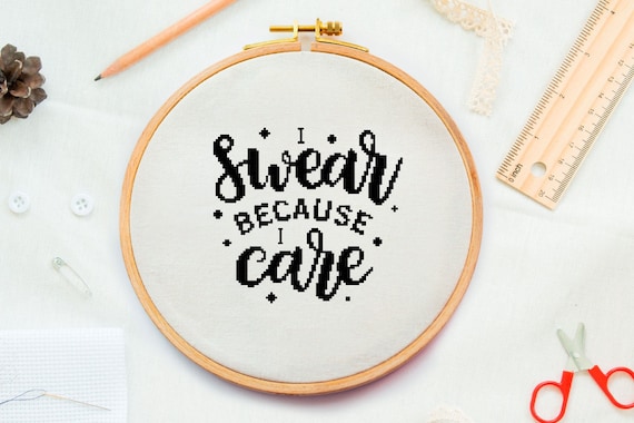 Swear Text Cross Stitch Pattern Swearword Sassy Cross Stitch - Etsy