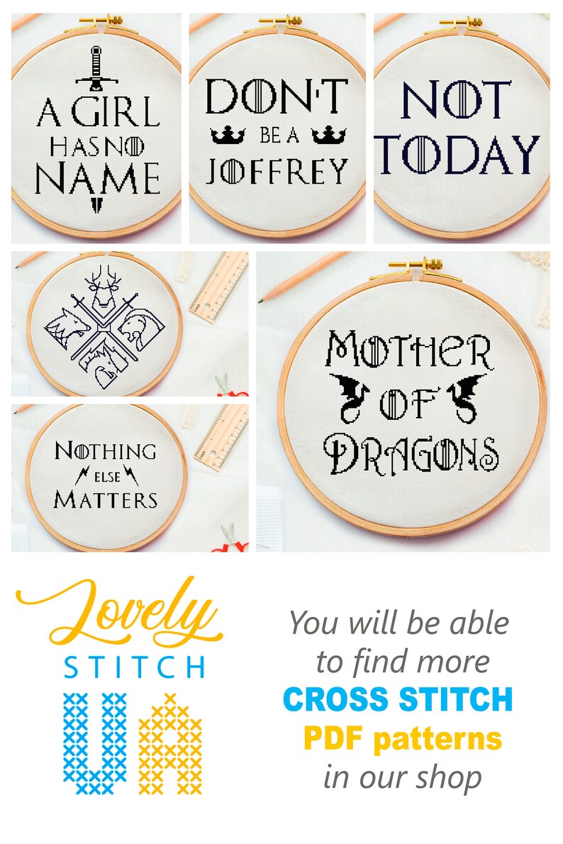 Cross Stitch Pattern for Beginner Simple One Color Embroidery - Etsy